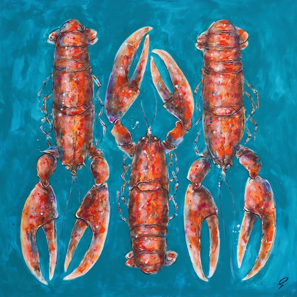 Giles Ward - Three Lobsters – Clifton Fine Art